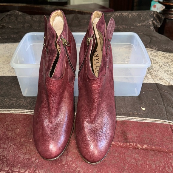 Anyi Lu | Shoes | Anyi Lu Suede Leather Ankle Booties Burgundy Made In ...